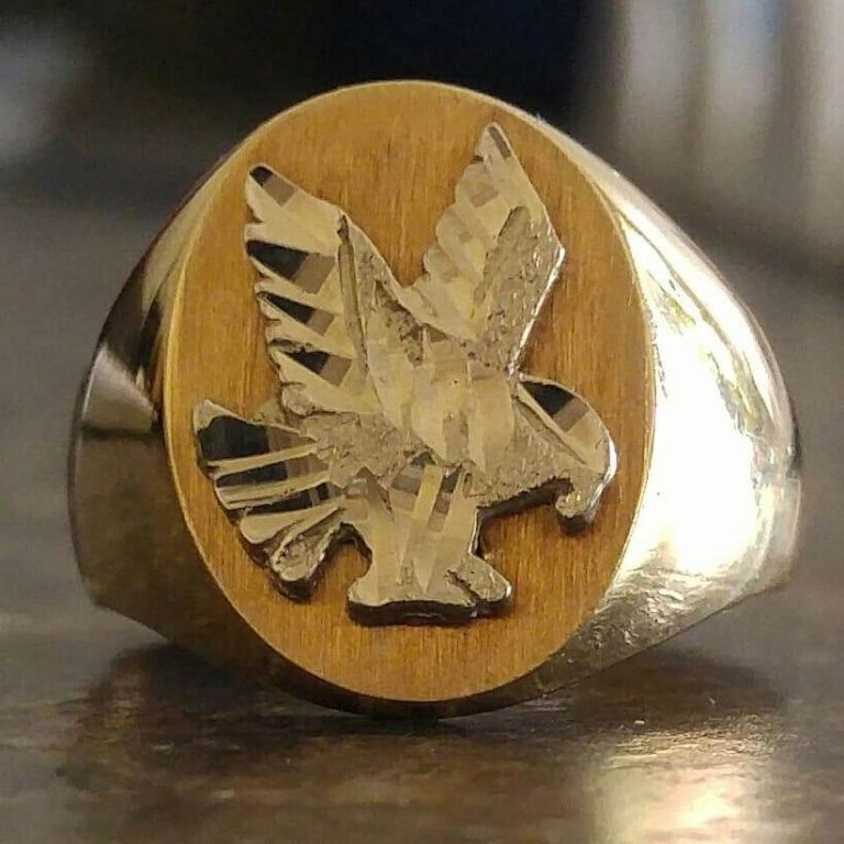 10k Eagle Men's Ring - Diamond & Gold